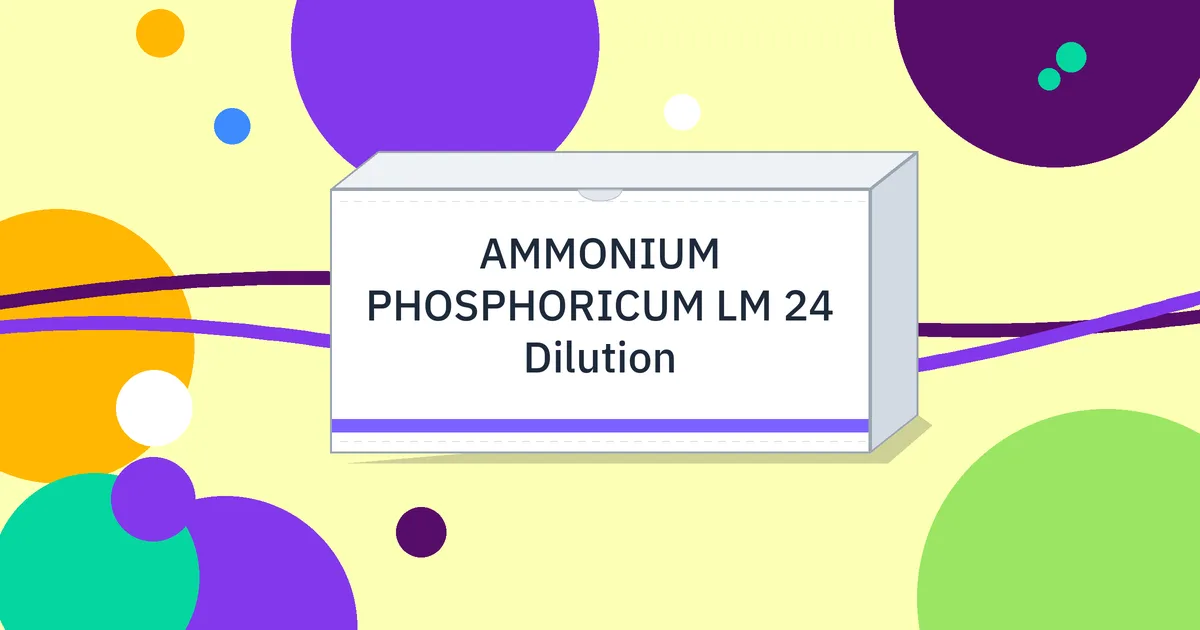 Symbolbild: Packung mit der Aufschrift AMMONIUM PHOSPHORICUM LM 24 Dilution (PZN 13322432) – Verfügbarkeit und Bezug in Apotheken in Frankfurt am Main