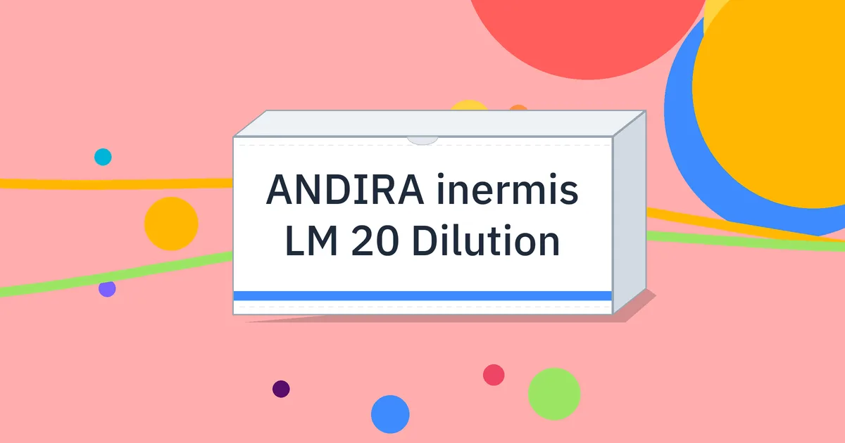 Symbolbild: Packung mit der Aufschrift ANDIRA inermis LM 20 Dilution (PZN 13329368) – Verfügbarkeit und Bezug in Apotheken in Frankfurt am Main