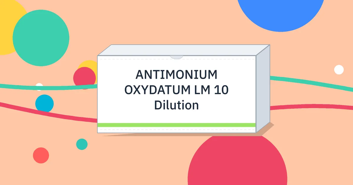 Symbolbild: Packung mit der Aufschrift ANTIMONIUM OXYDATUM LM 10 Dilution (PZN 13374305) – Verfügbarkeit und Bezug in Apotheken in Frankfurt am Main