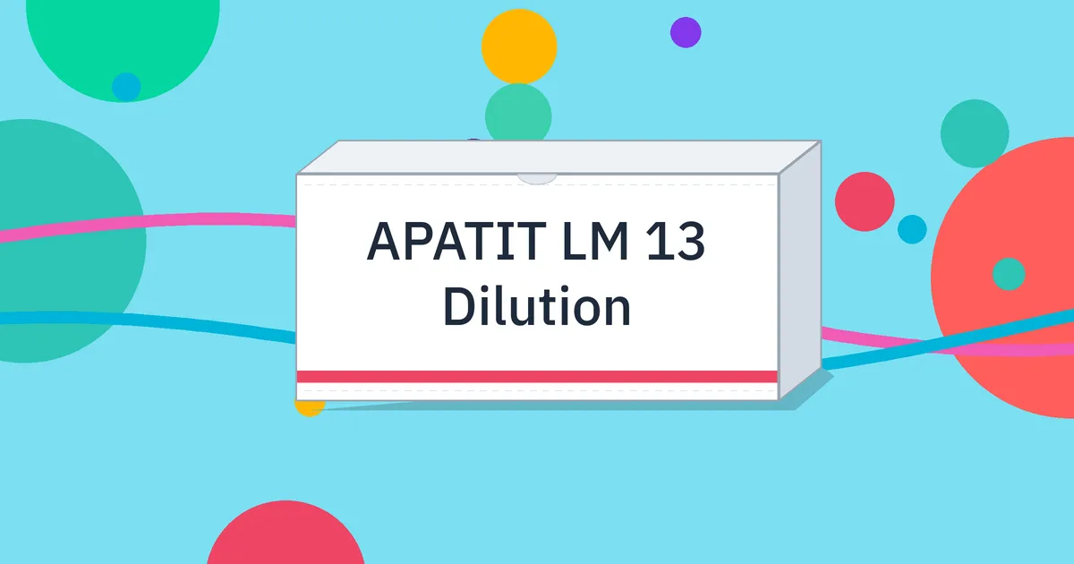 Symbolbild: Packung mit der Aufschrift APATIT LM 13 Dilution (PZN 13377321) – Verfügbarkeit und Bezug in Apotheken in Frankfurt am Main