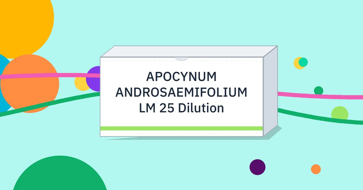 Symbolbild: Packung mit der Aufschrift APOCYNUM ANDROSAEMIFOLIUM LM 25 Dilution (PZN 13380530) – Verfügbarkeit und Bezug in Apotheken in Frankfurt am Main