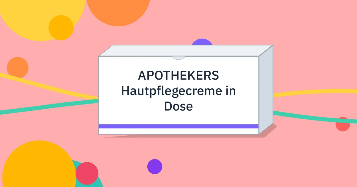 Symbolbild: Packung mit der Aufschrift APOTHEKERS Hautpflegecreme in Dose (PZN 09693364) – Verfügbarkeit und Bezug in Apotheken in Frankfurt am Main
