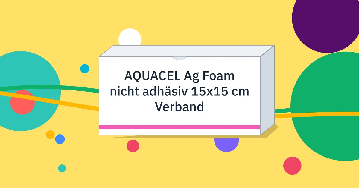 Symbolbild: Packung mit der Aufschrift AQUACEL Ag Foam nicht adhäsiv 15x15 cm Verband (PZN 11159608) – Verfügbarkeit und Bezug in Apotheken in Frankfurt am Main