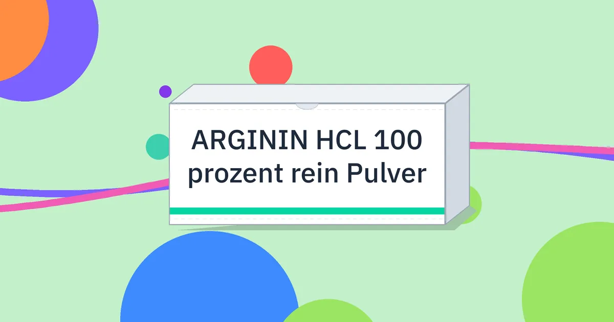 Symbolbild: Packung mit der Aufschrift ARGININ HCL 100 prozent rein Pulver (PZN 07757781) – Verfügbarkeit und Bezug in Apotheken in Frankfurt am Main