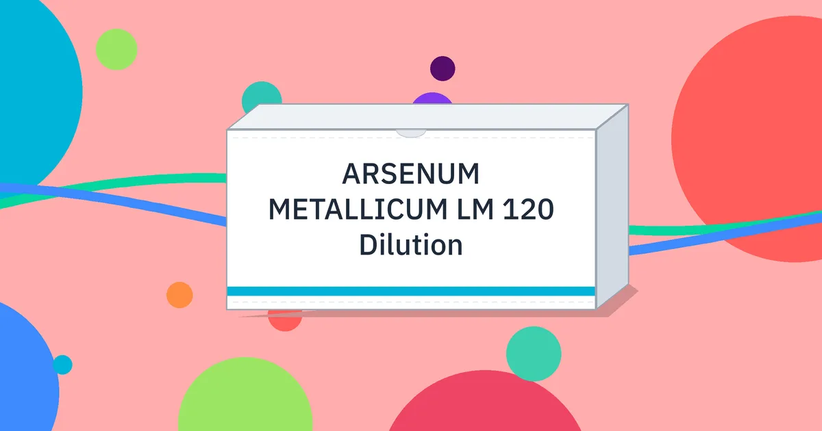 Symbolbild: Packung mit der Aufschrift ARSENUM METALLICUM LM 120 Dilution (PZN 12779649) – Verfügbarkeit und Bezug in Apotheken in Frankfurt am Main