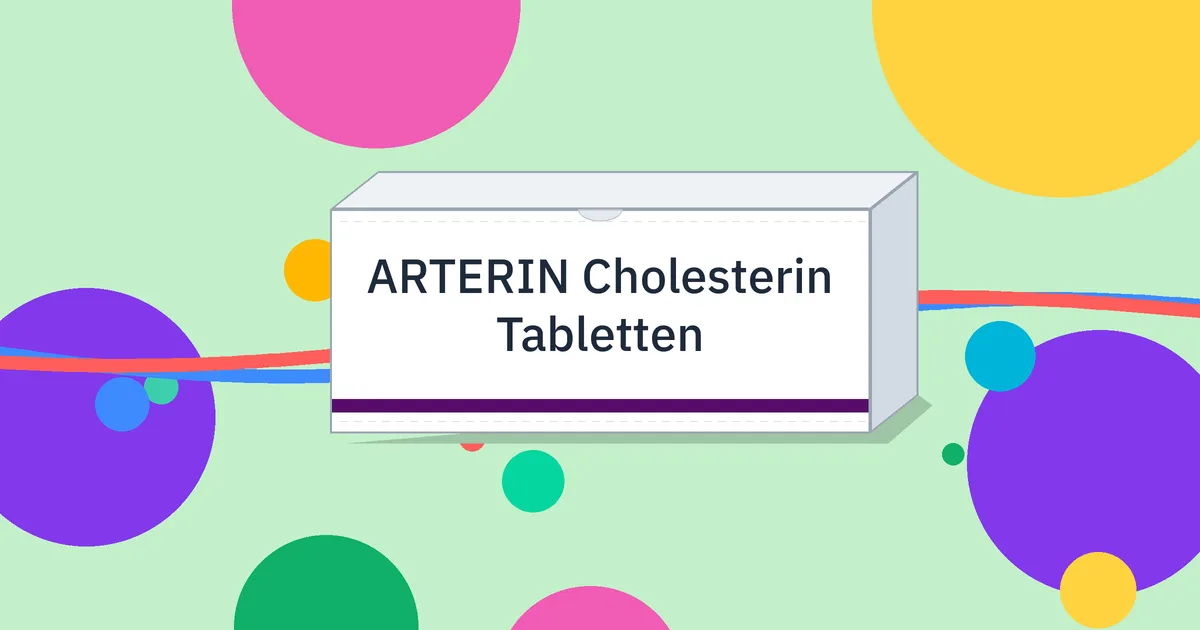 Symbolbild: Packung mit der Aufschrift ARTERIN Cholesterin Tabletten (PZN 18843928) – Verfügbarkeit und Bezug in Apotheken in Frankfurt am Main