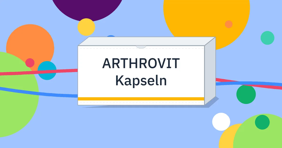 Symbolbild: Packung mit der Aufschrift ARTHROVIT Kapseln (PZN 06435035) – Verfügbarkeit und Bezug in Apotheken in Frankfurt am Main