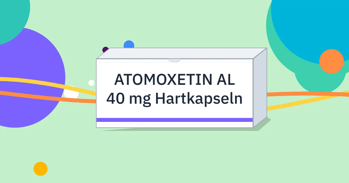 Symbolbild: Packung mit der Aufschrift ATOMOXETIN AL 40 mg Hartkapseln (PZN 14373986) – Verfügbarkeit und Bezug in Apotheken in Frankfurt am Main