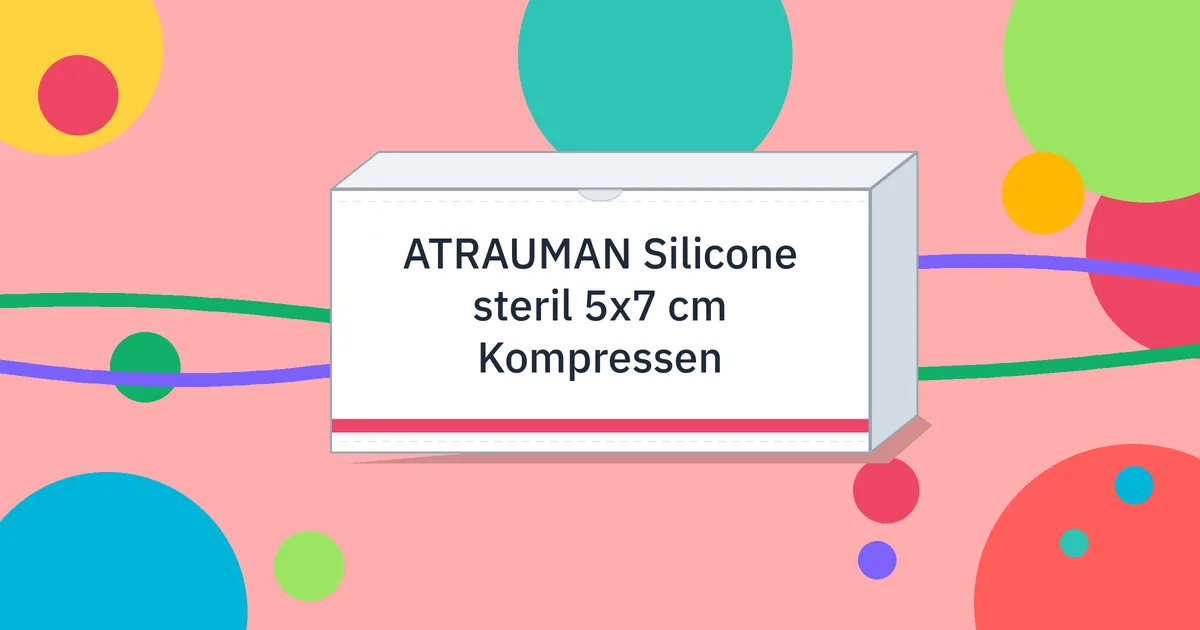 Symbolbild: Packung mit der Aufschrift ATRAUMAN Silicone steril 5x7 cm Kompressen (PZN 20573695) – Verfügbarkeit und Bezug in Apotheken in Frankfurt am Main