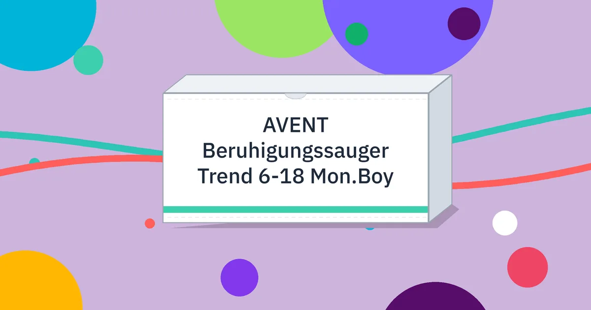 Symbolbild: Packung mit der Aufschrift AVENT Beruhigungssauger Trend 6-18 Mon.Boy (PZN 11380224) – Verfügbarkeit und Bezug in Apotheken in Frankfurt am Main