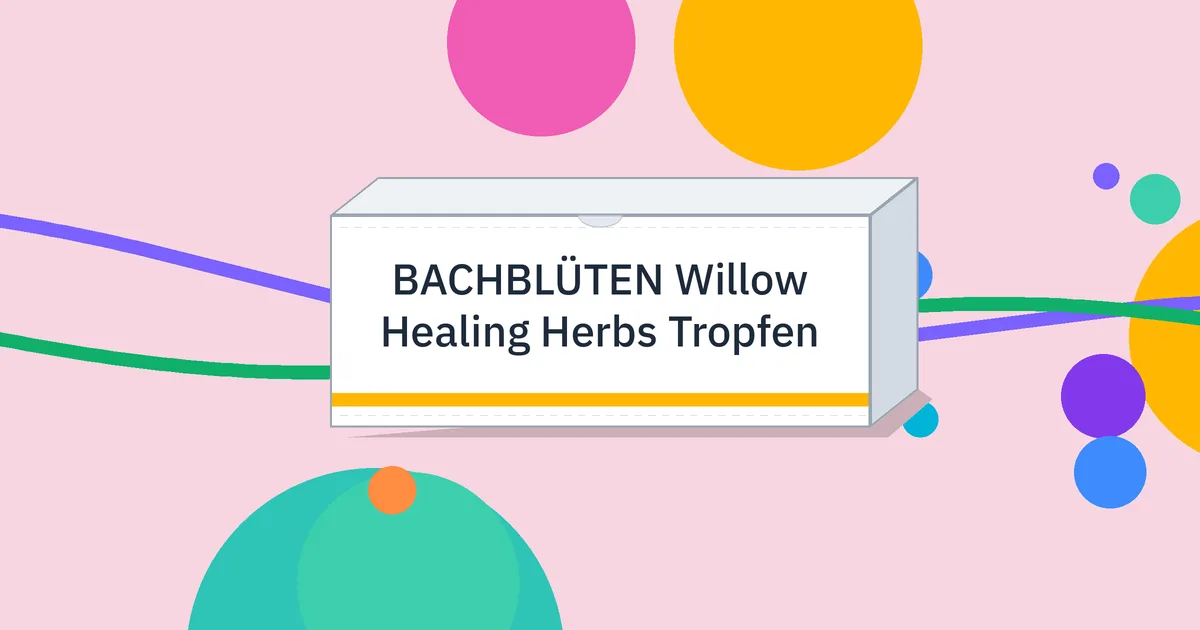 Symbolbild: Packung mit der Aufschrift BACHBLÜTEN Willow Healing Herbs Tropfen (PZN 07364254) – Verfügbarkeit und Bezug in Apotheken in Frankfurt am Main