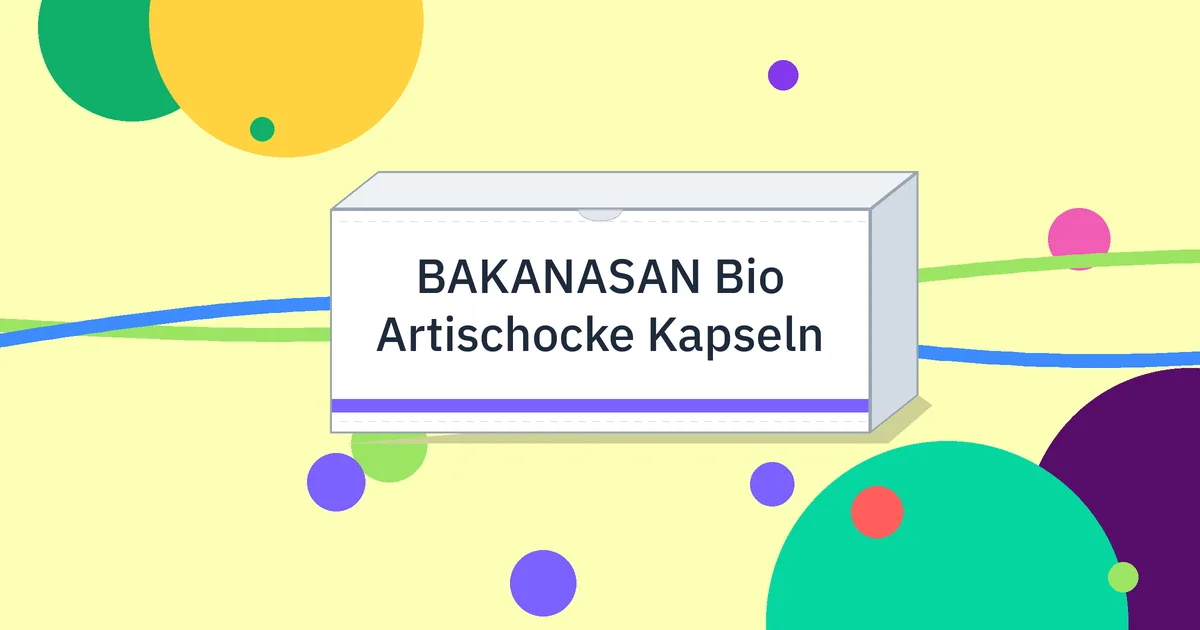 Symbolbild: Packung mit der Aufschrift BAKANASAN Bio Artischocke Kapseln (PZN 18774162) – Verfügbarkeit und Bezug in Apotheken in Frankfurt am Main