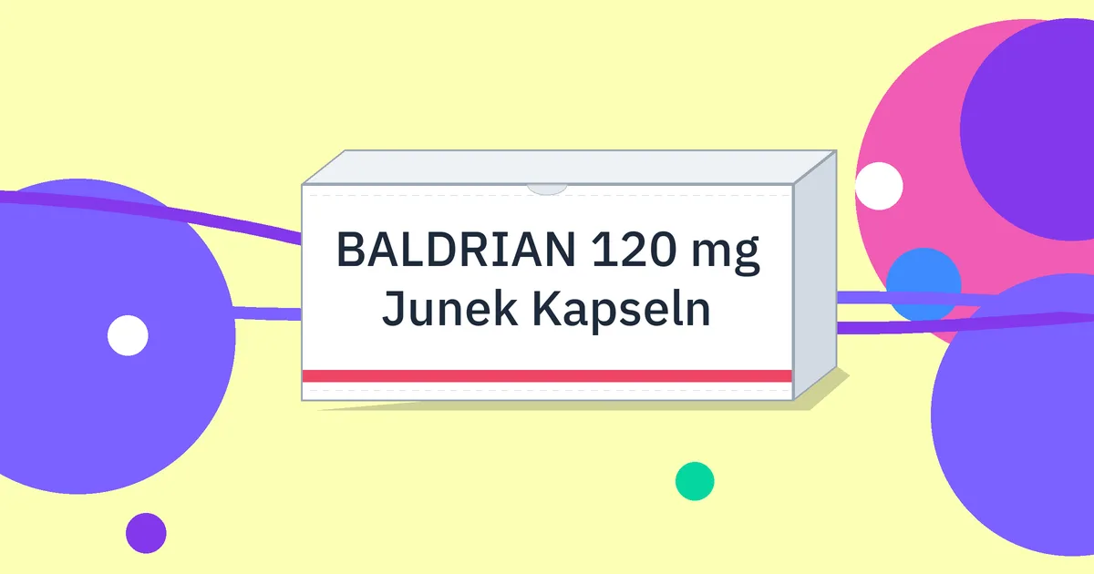 Symbolbild: Packung mit der Aufschrift BALDRIAN 120 mg Junek Kapseln (PZN 10336675) – Verfügbarkeit und Bezug in Apotheken in Frankfurt am Main