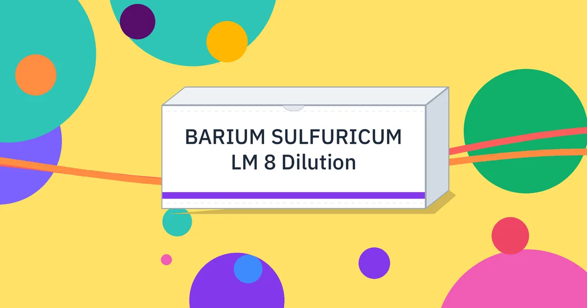 Symbolbild: Packung mit der Aufschrift BARIUM SULFURICUM LM 8 Dilution (PZN 13380091) – Verfügbarkeit und Bezug in Apotheken in Frankfurt am Main