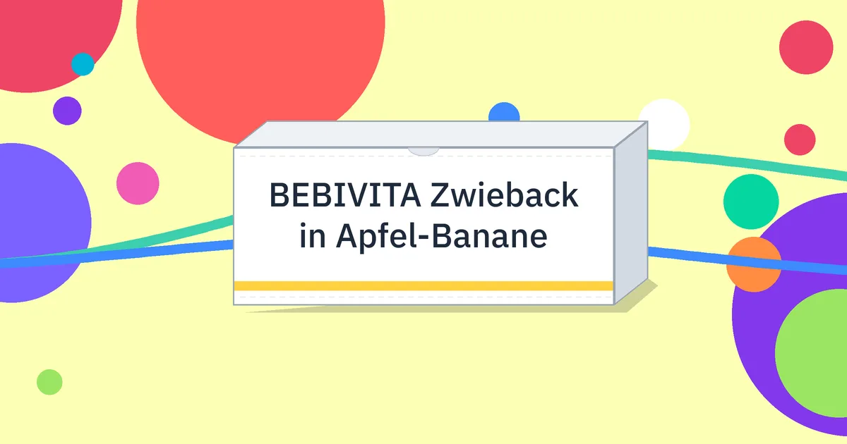Symbolbild: Packung mit der Aufschrift BEBIVITA Zwieback in Apfel-Banane (PZN 16654465) – Verfügbarkeit und Bezug in Apotheken in Frankfurt am Main