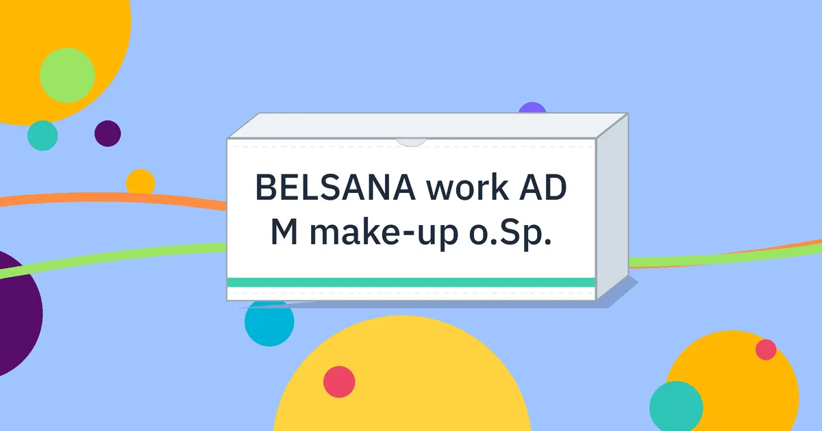 Symbolbild: Packung mit der Aufschrift BELSANA work AD M make-up o.Sp. (PZN 16219686) – Verfügbarkeit und Bezug in Apotheken in Frankfurt am Main