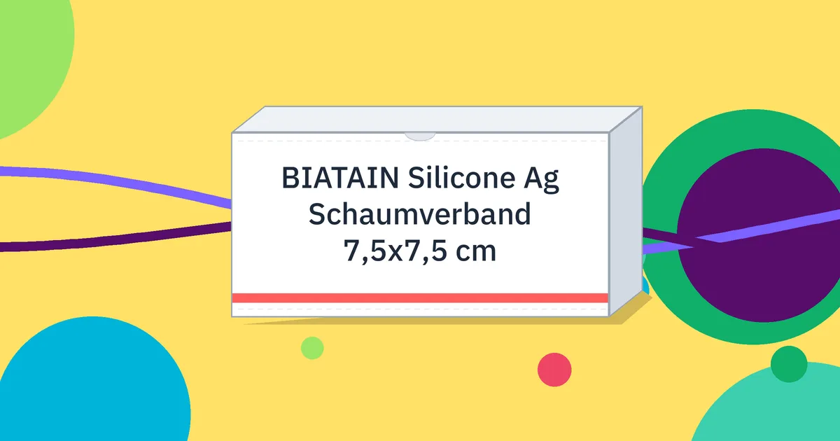 Symbolbild: Packung mit der Aufschrift BIATAIN Silicone Ag Schaumverband 7,5x7,5 cm (PZN 12557179) – Verfügbarkeit und Bezug in Apotheken in Frankfurt am Main