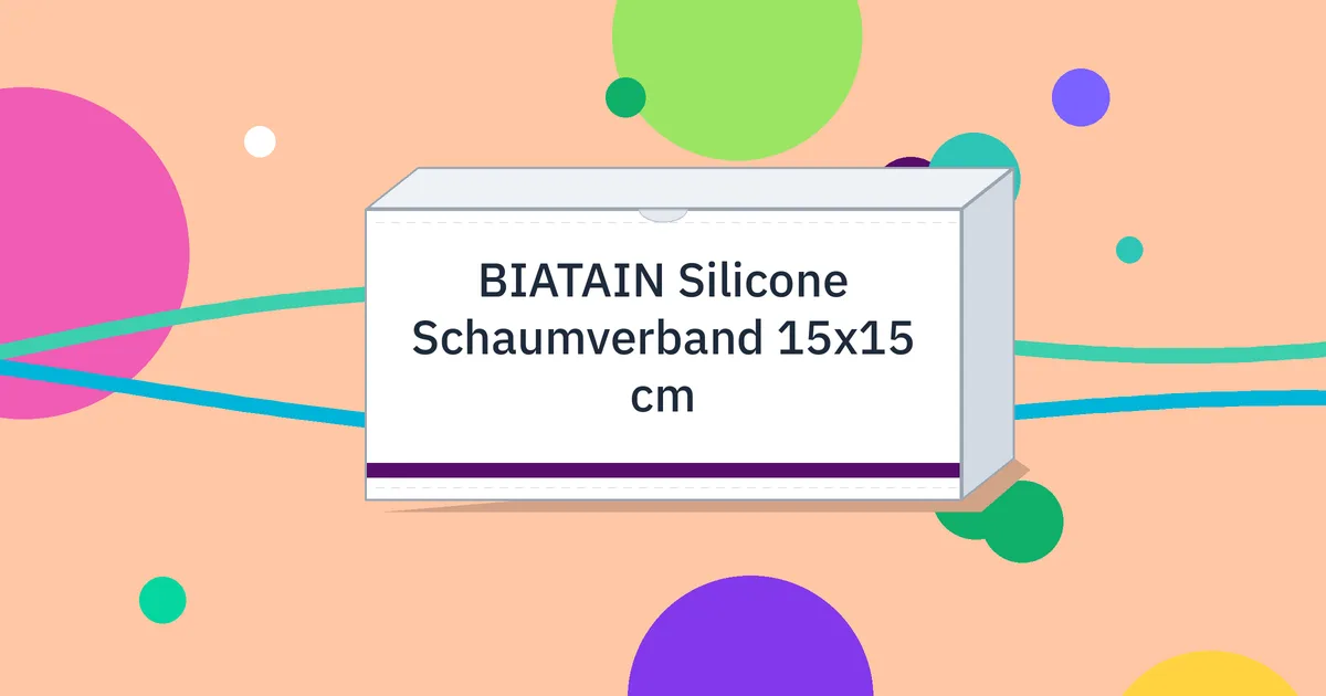 Symbolbild: Packung mit der Aufschrift BIATAIN Silicone Schaumverband 15x15 cm (PZN 11381554) – Verfügbarkeit und Bezug in Apotheken in Frankfurt am Main