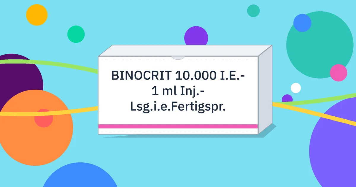 Symbolbild: Packung mit der Aufschrift BINOCRIT 10.000 I.E.-1 ml Inj.-Lsg.i.e.Fertigspr. (PZN 16957355) – Verfügbarkeit und Bezug in Apotheken in Frankfurt am Main
