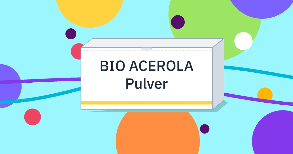 Symbolbild: Packung mit der Aufschrift BIO ACEROLA Pulver (PZN 10007954) – Verfügbarkeit und Bezug in Apotheken in Frankfurt am Main