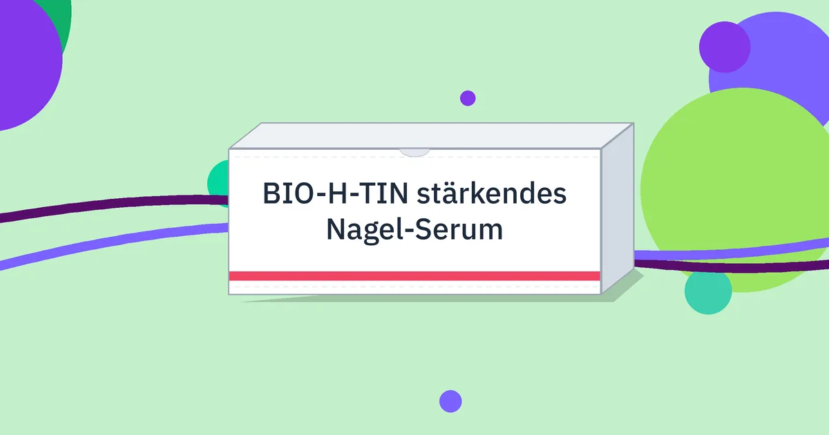 Symbolbild: Packung mit der Aufschrift BIO-H-TIN stärkendes Nagel-Serum (PZN 18335267) – Verfügbarkeit und Bezug in Apotheken in Frankfurt am Main