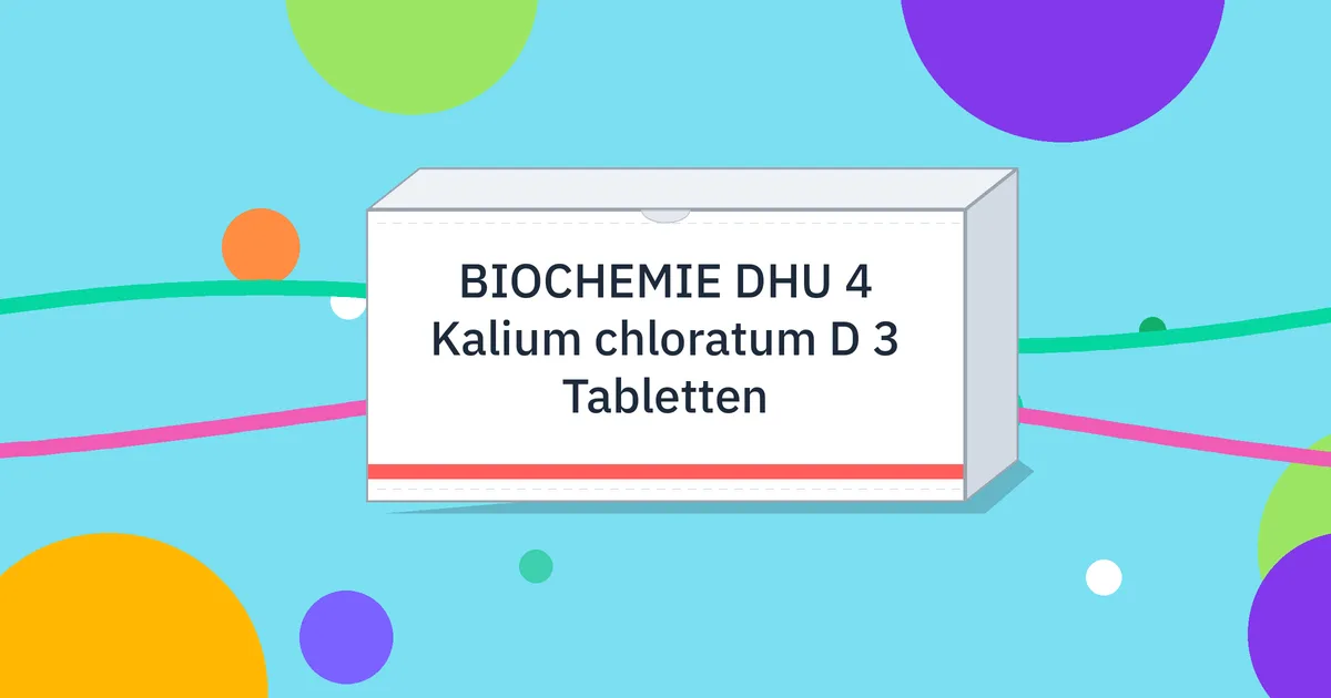 Symbolbild: Packung mit der Aufschrift BIOCHEMIE DHU 4 Kalium chloratum D 3 Tabletten (PZN 02580527) – Verfügbarkeit und Bezug in Apotheken in Frankfurt am Main