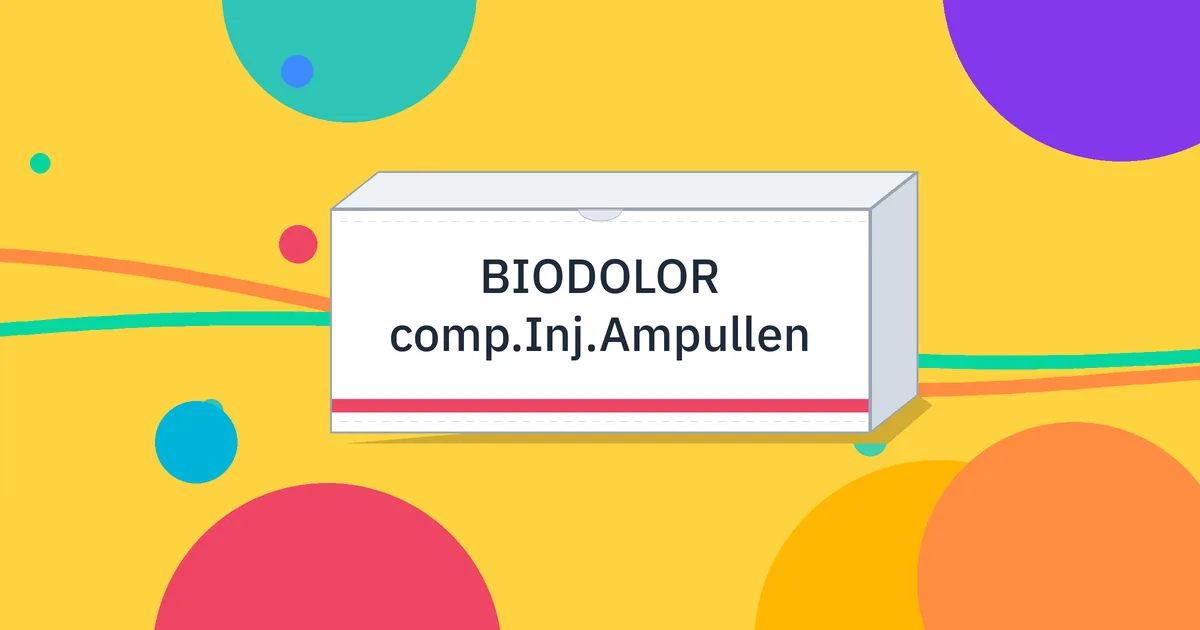 Symbolbild: Packung mit der Aufschrift BIODOLOR comp.Inj.Ampullen (PZN 00366008) – Verfügbarkeit und Bezug in Apotheken in Frankfurt am Main
