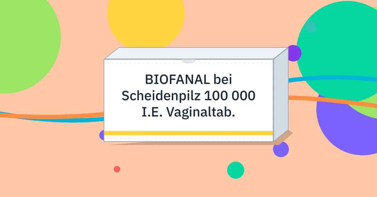 Symbolbild: Packung mit der Aufschrift BIOFANAL bei Scheidenpilz 100 000 I.E. Vaginaltab. (PZN 16011158) – Verfügbarkeit und Bezug in Apotheken in Frankfurt am Main