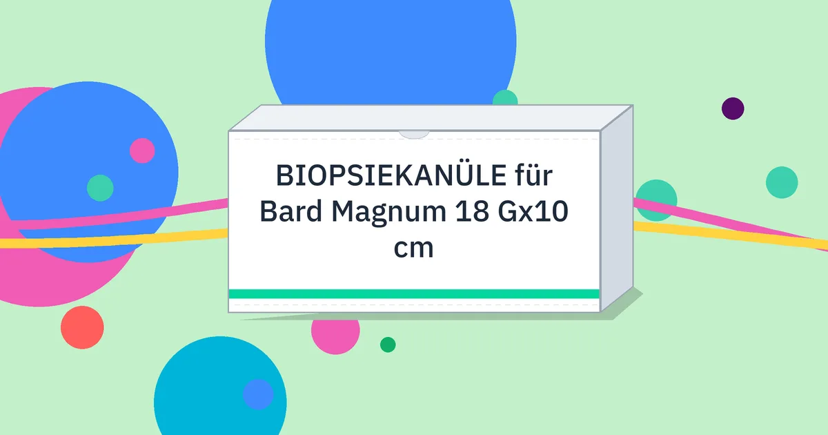 Symbolbild: Packung mit der Aufschrift BIOPSIEKANÜLE für Bard Magnum 18 Gx10 cm (PZN 04660443) – Verfügbarkeit und Bezug in Apotheken in Frankfurt am Main