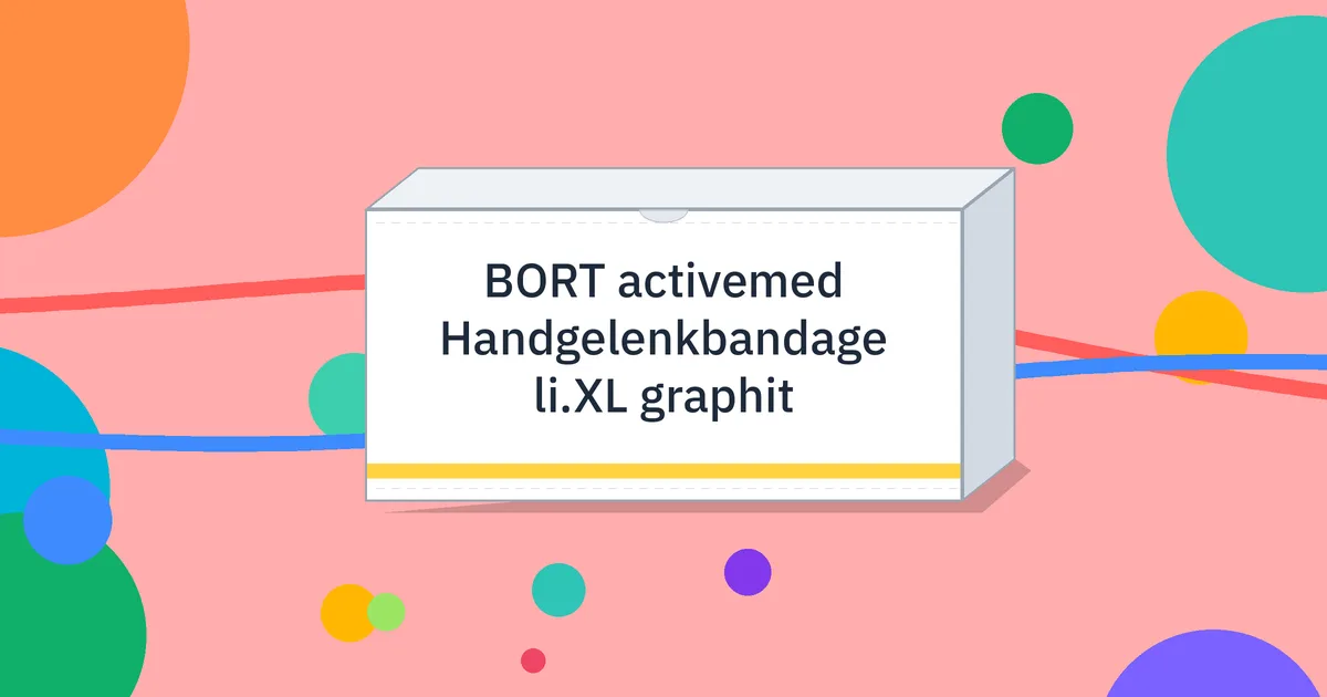 Symbolbild: Packung mit der Aufschrift BORT activemed Handgelenkbandage li.XL graphit (PZN 17582064) – Verfügbarkeit und Bezug in Apotheken in Frankfurt am Main