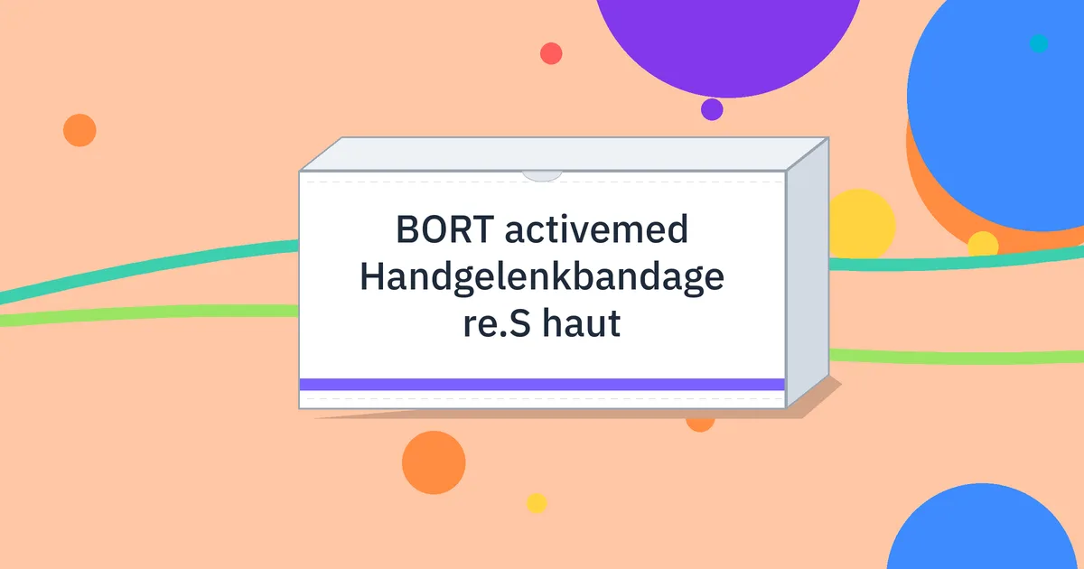 Symbolbild: Packung mit der Aufschrift BORT activemed Handgelenkbandage re.S haut (PZN 10786326) – Verfügbarkeit und Bezug in Apotheken in Frankfurt am Main