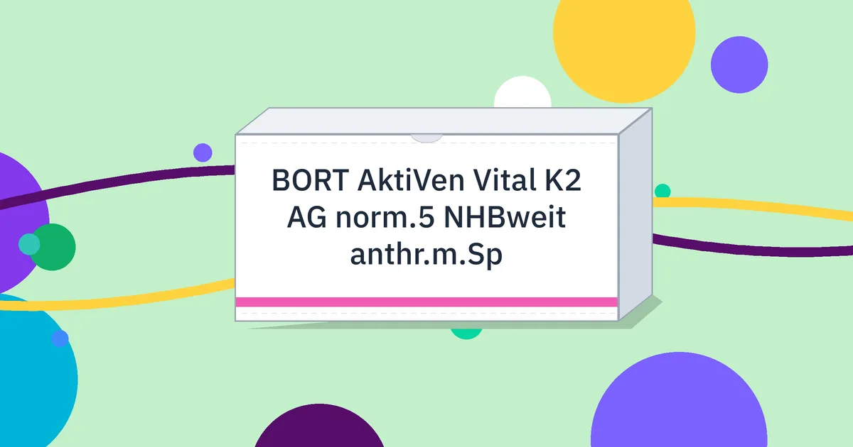 Symbolbild: Packung mit der Aufschrift BORT AktiVen Vital K2 AG norm.5 NHBweit anthr.m.Sp (PZN 13734672) – Verfügbarkeit und Bezug in Apotheken in Frankfurt am Main