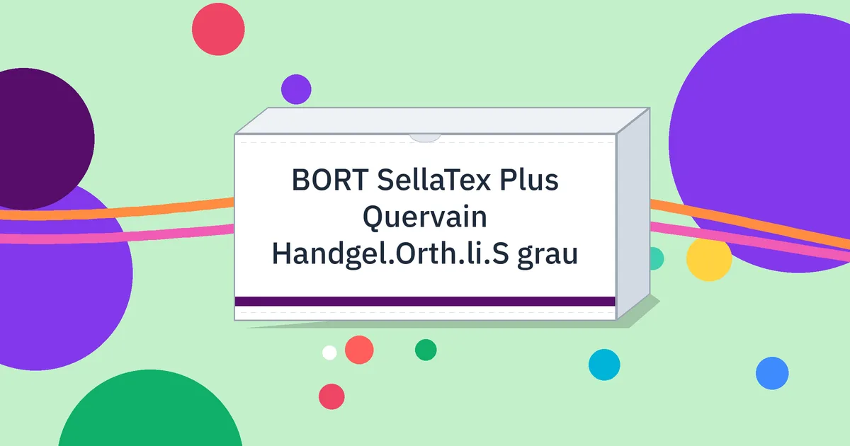 Symbolbild: Packung mit der Aufschrift BORT SellaTex Plus Quervain Handgel.Orth.li.S grau (PZN 19635020) – Verfügbarkeit und Bezug in Apotheken in Frankfurt am Main