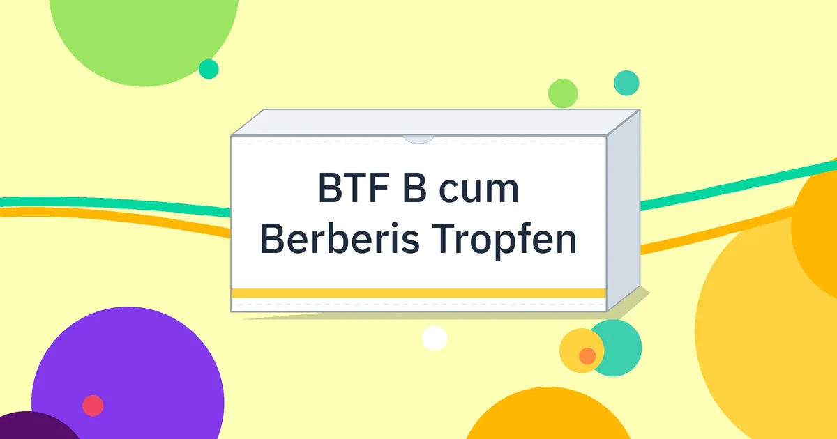 Symbolbild: Packung mit der Aufschrift BTF B cum Berberis Tropfen (PZN 00890117) – Verfügbarkeit und Bezug in Apotheken in Frankfurt am Main
