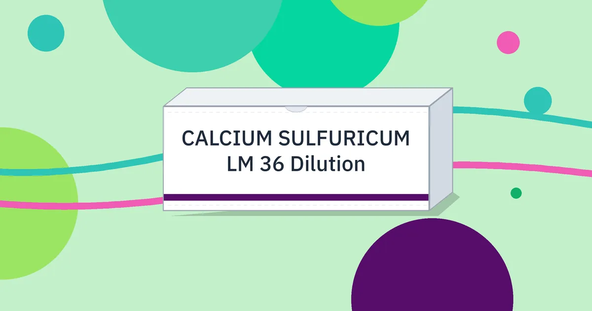 Symbolbild: Packung mit der Aufschrift CALCIUM SULFURICUM LM 36 Dilution (PZN 12807179) – Verfügbarkeit und Bezug in Apotheken in Frankfurt am Main