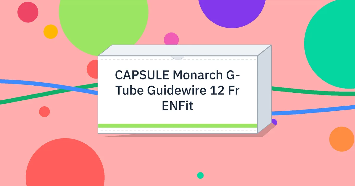 Symbolbild: Packung mit der Aufschrift CAPSULE Monarch G-Tube Guidewire 12 Fr ENFit (PZN 17601241) – Verfügbarkeit und Bezug in Apotheken in Frankfurt am Main