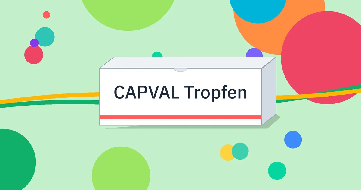 Symbolbild: Packung mit der Aufschrift CAPVAL Tropfen (PZN 01858995) – Verfügbarkeit und Bezug in Apotheken in Frankfurt am Main