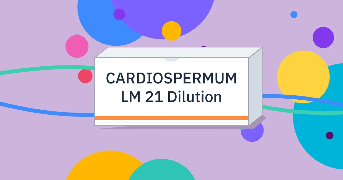 Symbolbild: Packung mit der Aufschrift CARDIOSPERMUM LM 21 Dilution (PZN 12810425) – Verfügbarkeit und Bezug in Apotheken in Frankfurt am Main