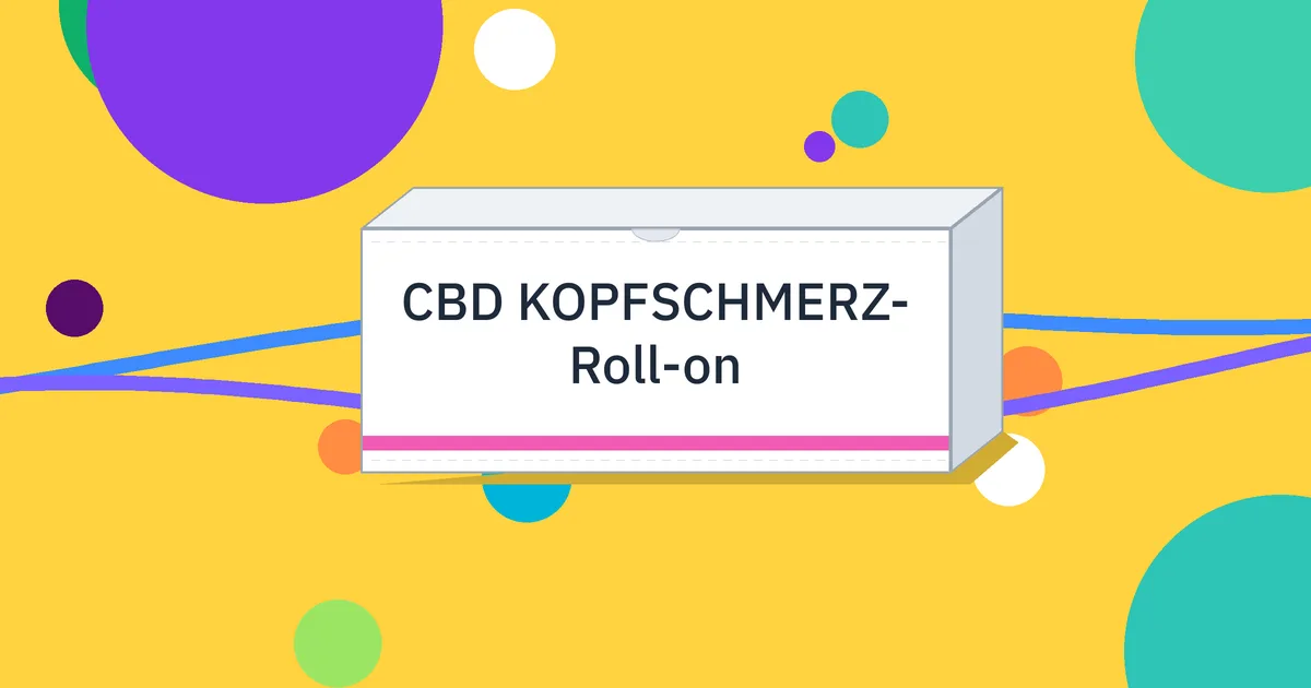 Symbolbild: Packung mit der Aufschrift CBD KOPFSCHMERZ-Roll-on (PZN 19457759) – Verfügbarkeit und Bezug in Apotheken in Frankfurt am Main