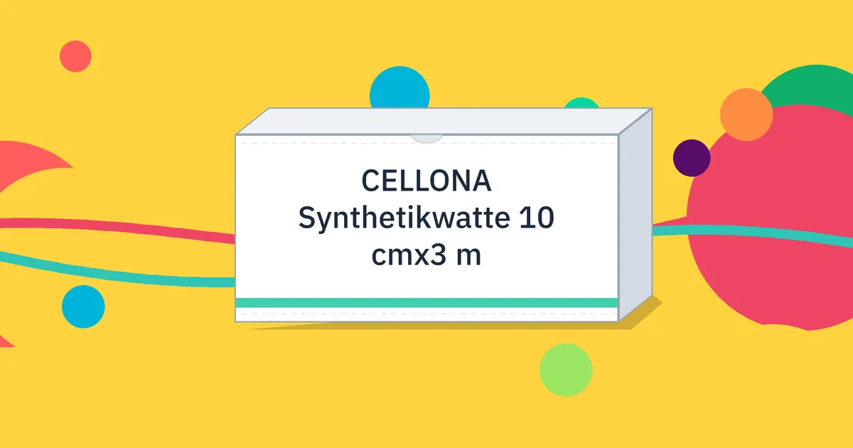 Symbolbild: Packung mit der Aufschrift CELLONA Synthetikwatte 10 cmx3 m (PZN 17831449) – Verfügbarkeit und Bezug in Apotheken in Frankfurt am Main