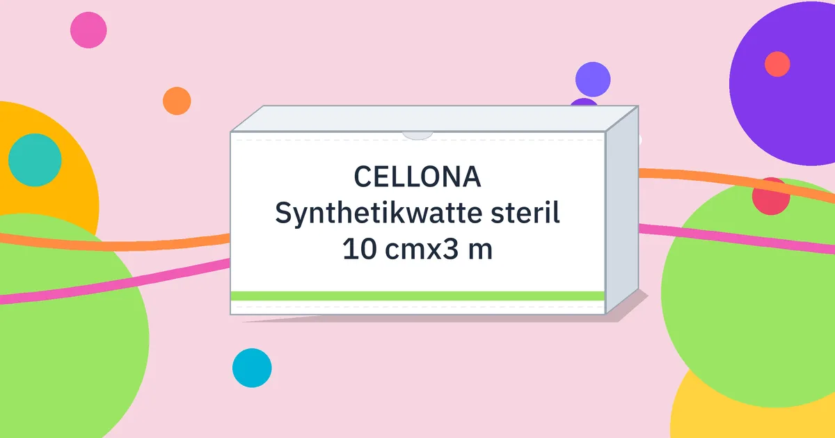 Symbolbild: Packung mit der Aufschrift CELLONA Synthetikwatte steril 10 cmx3 m (PZN 17215259) – Verfügbarkeit und Bezug in Apotheken in Frankfurt am Main