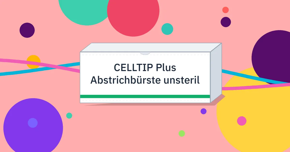 Symbolbild: Packung mit der Aufschrift CELLTIP Plus Abstrichbürste unsteril (PZN 09677916) – Verfügbarkeit und Bezug in Apotheken in Frankfurt am Main
