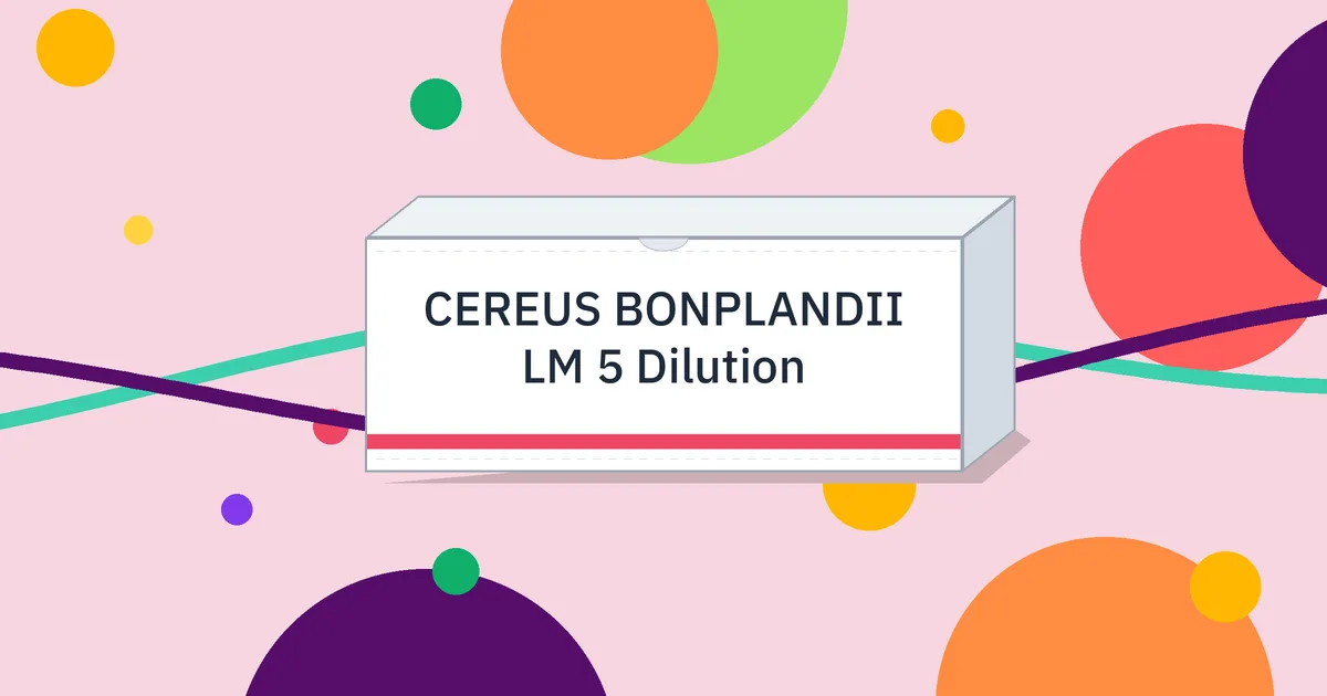 Symbolbild: Packung mit der Aufschrift CEREUS BONPLANDII LM 5 Dilution (PZN 13437017) – Verfügbarkeit und Bezug in Apotheken in Frankfurt am Main