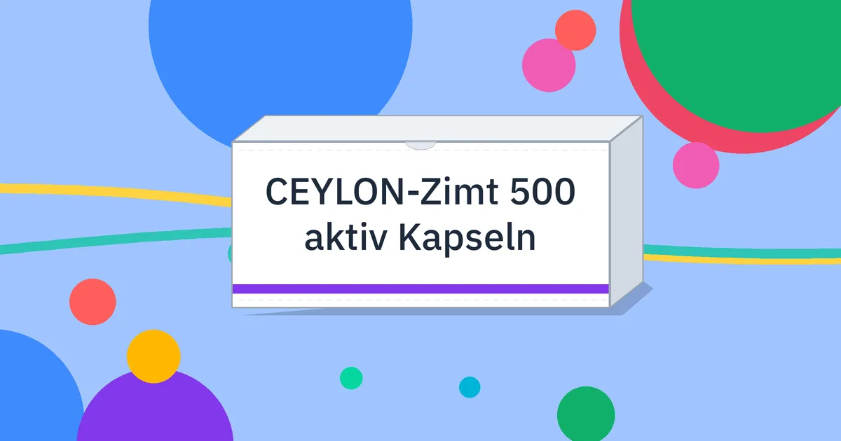 Symbolbild: Packung mit der Aufschrift CEYLON-Zimt 500 aktiv Kapseln (PZN 13864038) – Verfügbarkeit und Bezug in Apotheken in Frankfurt am Main