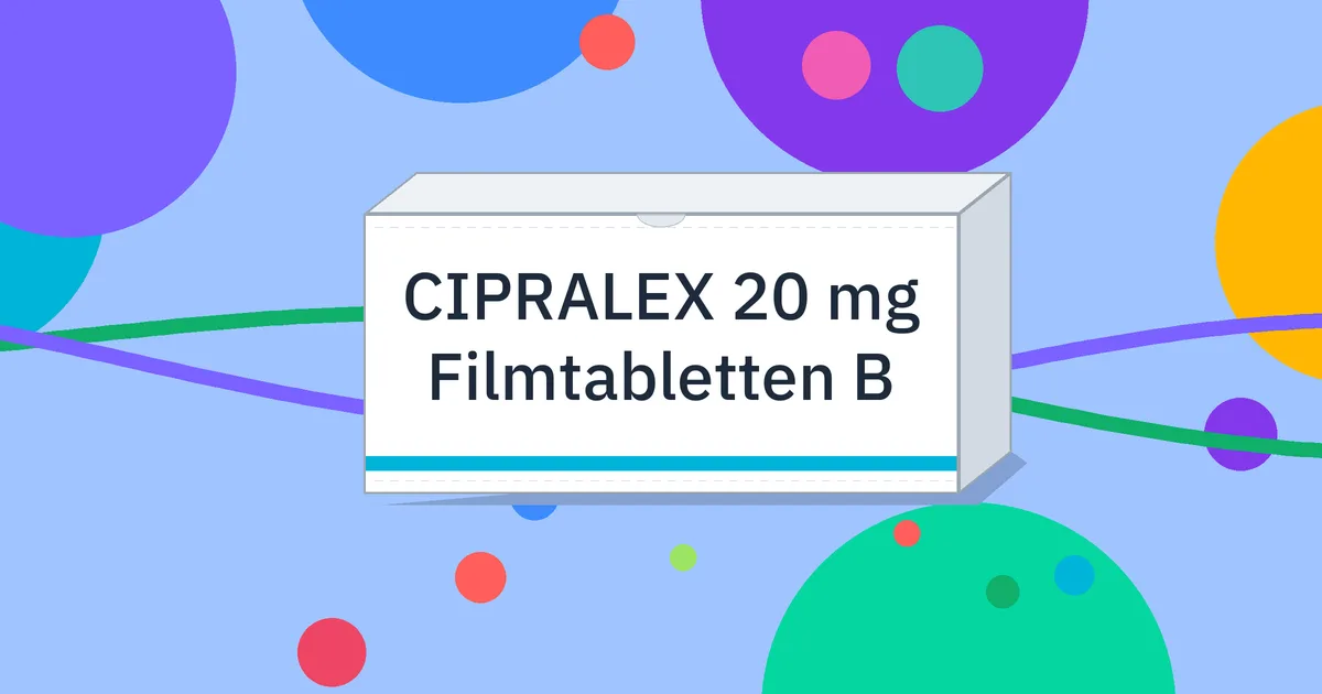 Symbolbild: Packung mit der Aufschrift CIPRALEX 20 mg Filmtabletten B (PZN 03338171) – Verfügbarkeit und Bezug in Apotheken in Frankfurt am Main