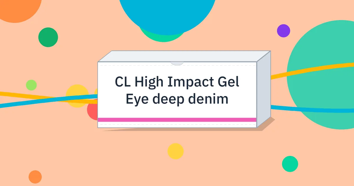 Symbolbild: Packung mit der Aufschrift CL High Impact Gel Eye deep denim (PZN 20028851) – Verfügbarkeit und Bezug in Apotheken in Frankfurt am Main