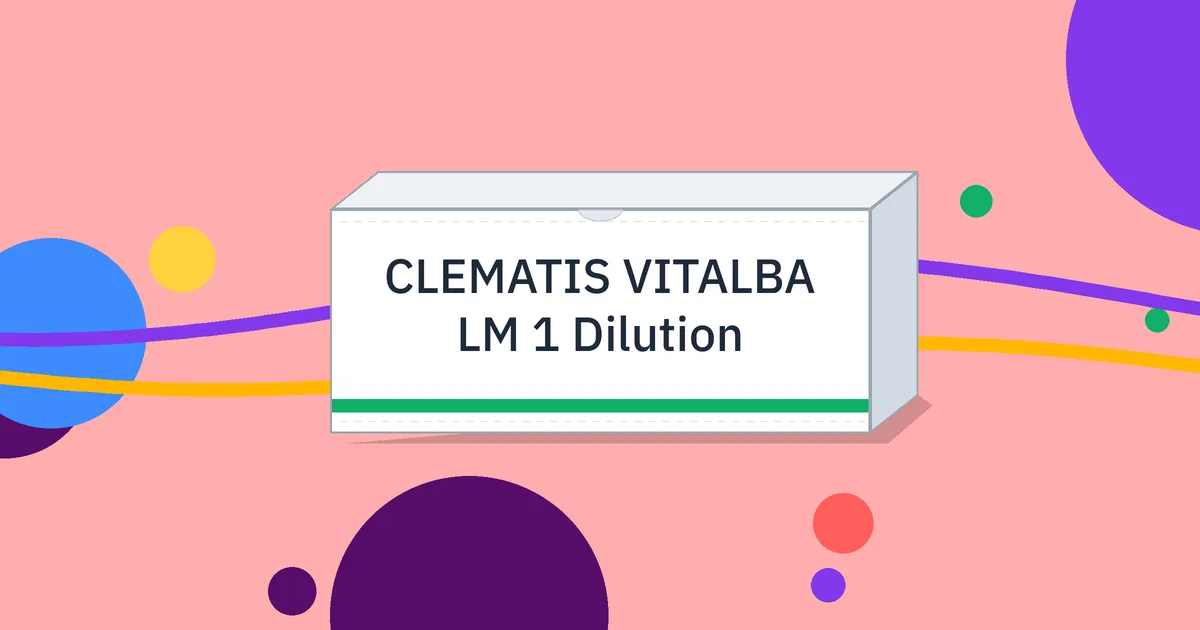 Symbolbild: Packung mit der Aufschrift CLEMATIS VITALBA LM 1 Dilution (PZN 13447234) – Verfügbarkeit und Bezug in Apotheken in Frankfurt am Main
