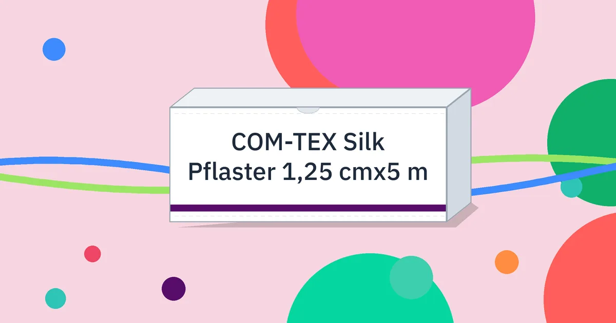 Symbolbild: Packung mit der Aufschrift COM-TEX Silk Pflaster 1,25 cmx5 m (PZN 02822290) – Verfügbarkeit und Bezug in Apotheken in Frankfurt am Main