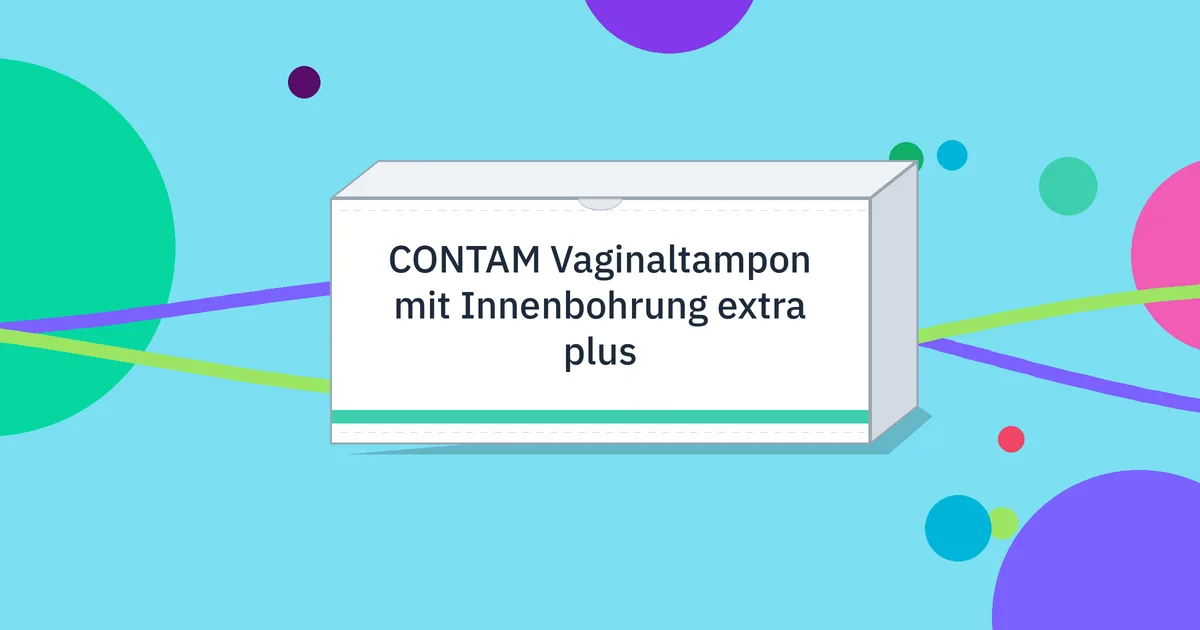 Symbolbild: Packung mit der Aufschrift CONTAM Vaginaltampon mit Innenbohrung extra plus (PZN 14022324) – Verfügbarkeit und Bezug in Apotheken in Frankfurt am Main