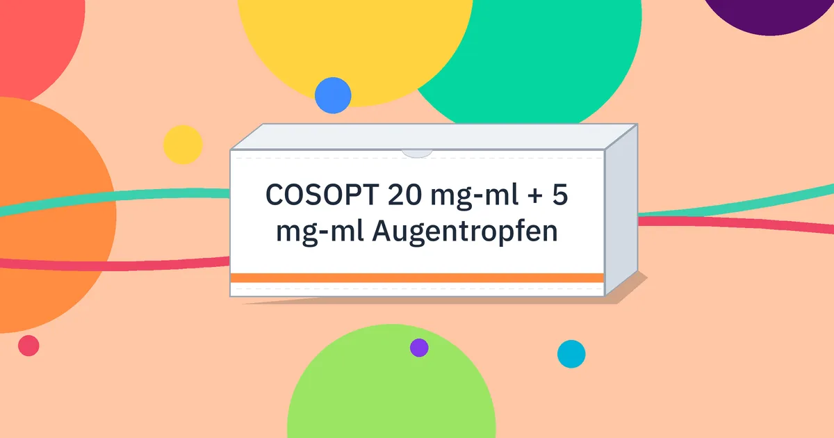 Symbolbild: Packung mit der Aufschrift COSOPT 20 mg-ml + 5 mg-ml Augentropfen (PZN 11380081) – Verfügbarkeit und Bezug in Apotheken in Frankfurt am Main